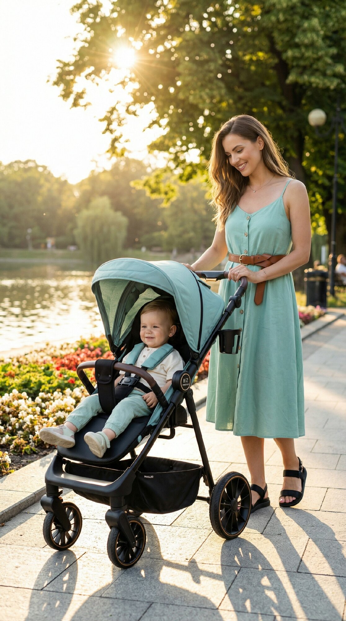 Коляска прогулочная Bebizaro Traveller Mint (ДхШхВ) 91х56х110 см