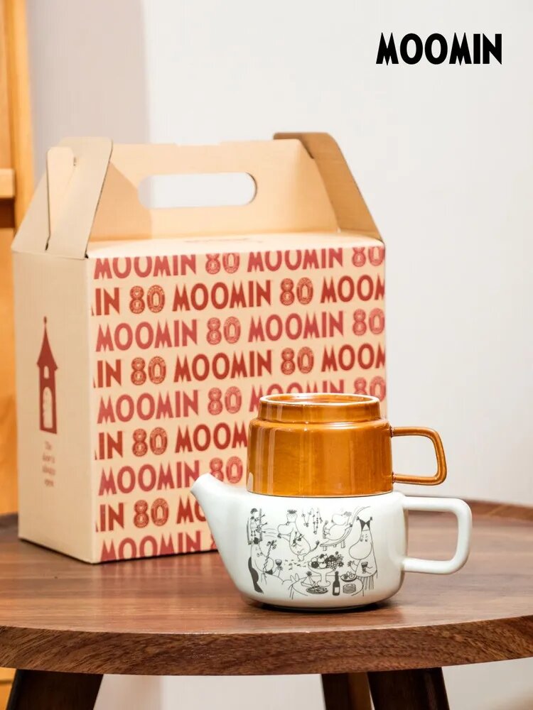 Чайный сервиз Moomin 600 мл на 2 персоны из керамики для чая, аниме дизайн