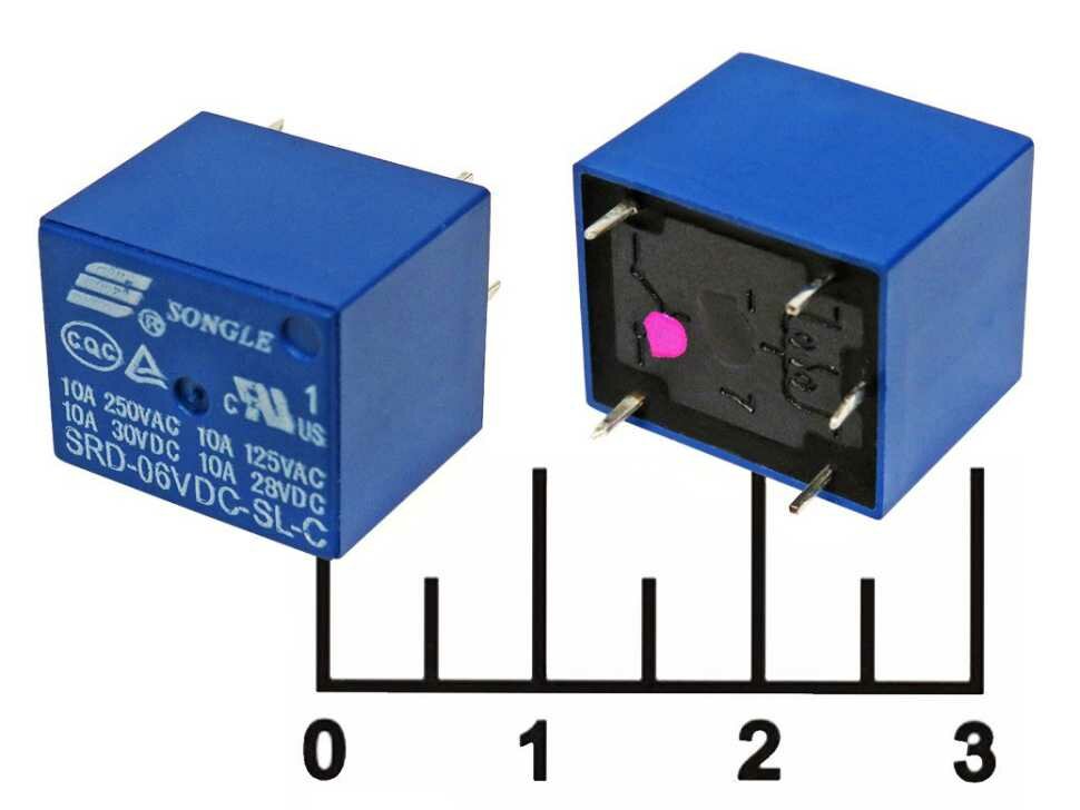 Реле =6V 10A/250V SRD-06VDC-SL-C