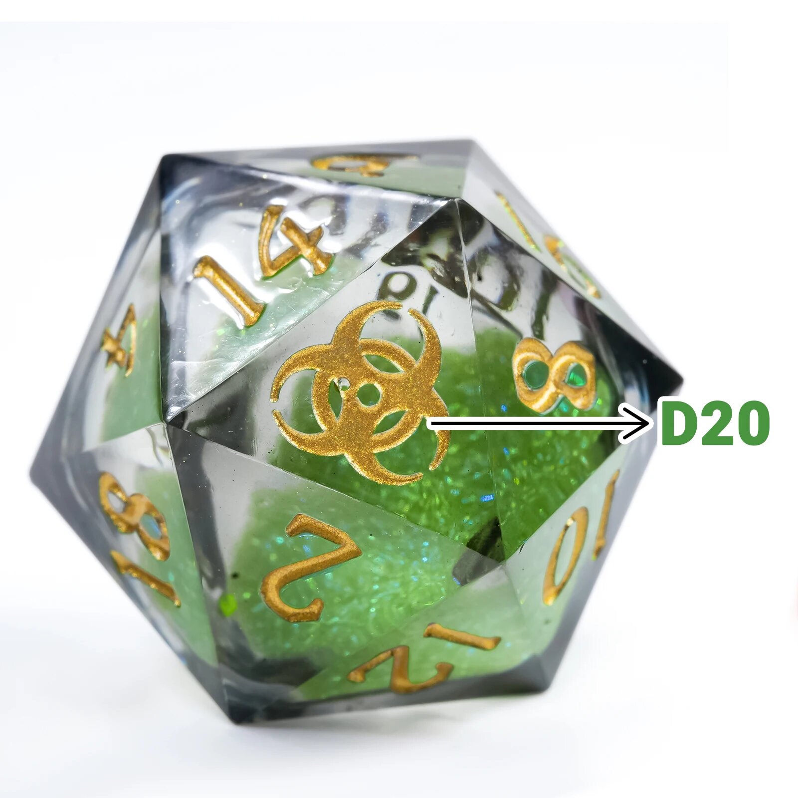 Изумрудный D20 кубик DND из смолы