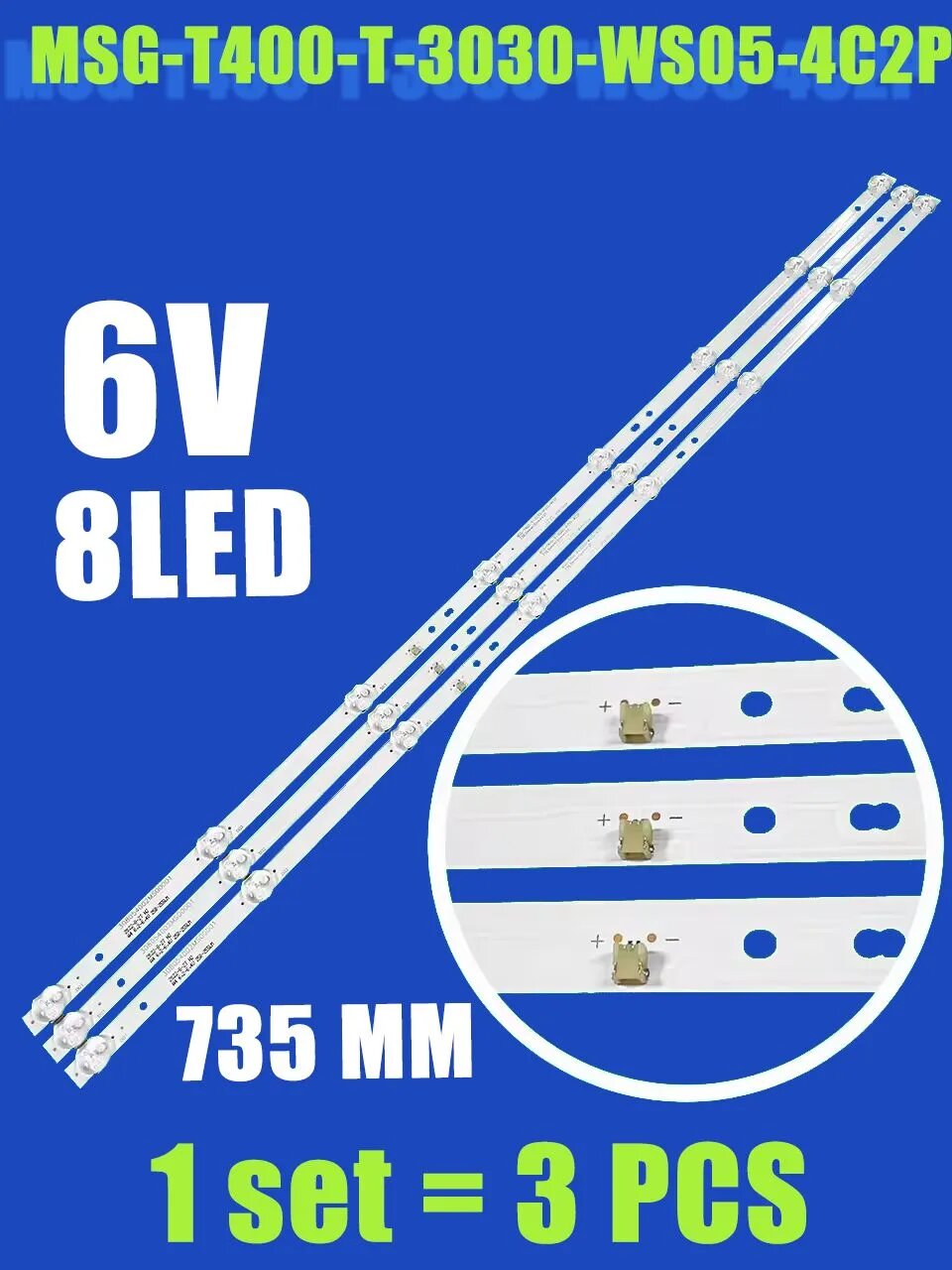 1комплект-3шт Подсветка 40PL11TC-SM MSG-T400-T-3030-WS05-4C2P ТВ F40H8000E 40FEN1 40FЕN2 TDTV40BS04F