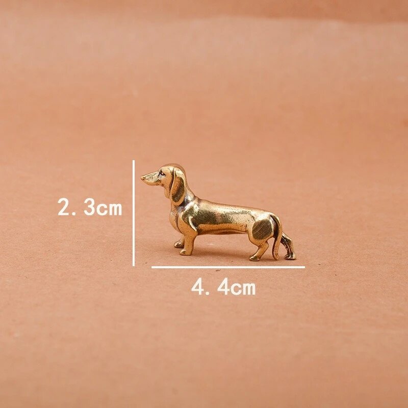 Лояльная латунная фигурка таксы, металлическая статуя собаки с короткими ногами, миниатюрное настольное украшение для домашнего декора, ремесла, подарок
