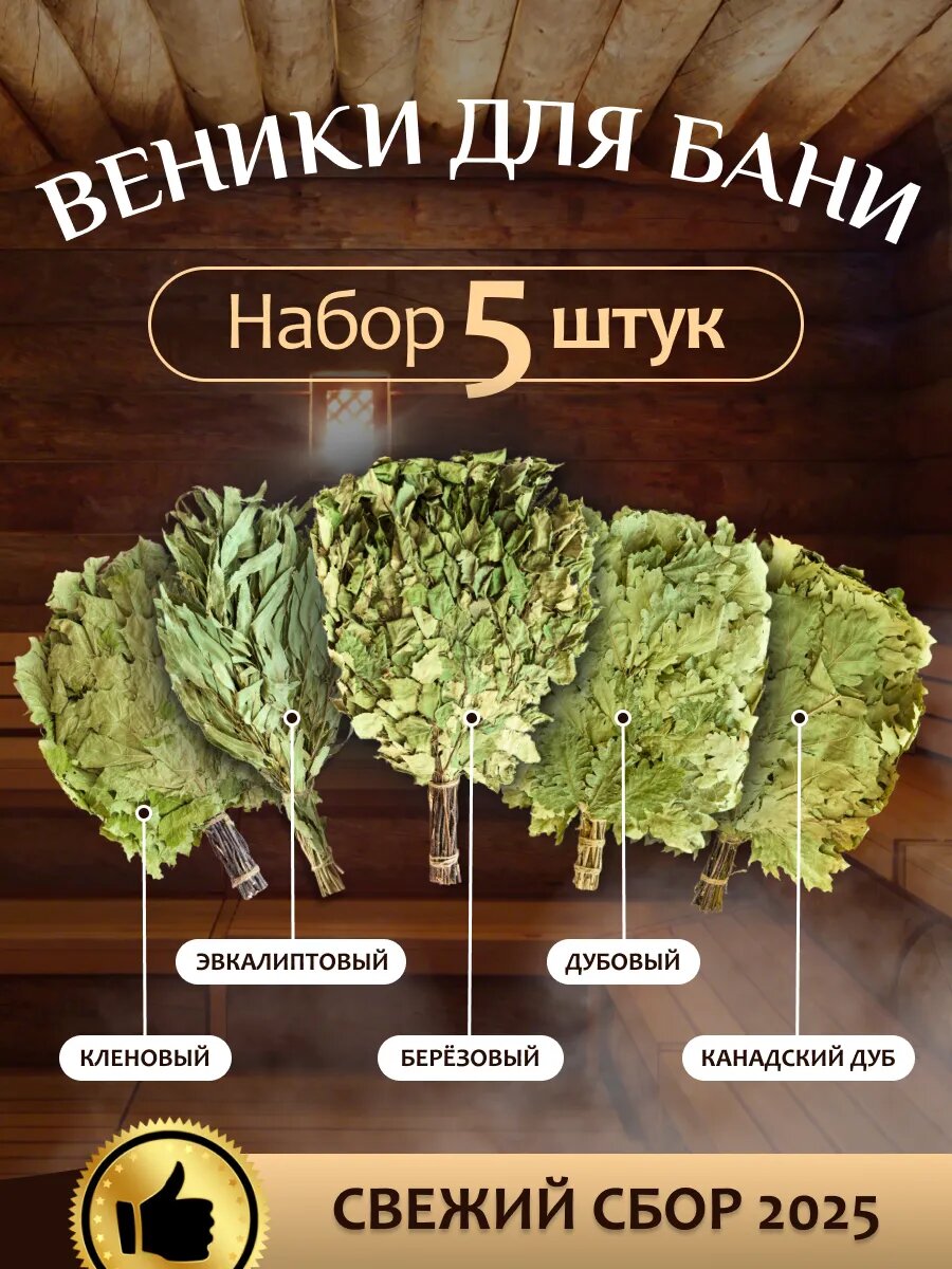Веники для бани набор 5шт