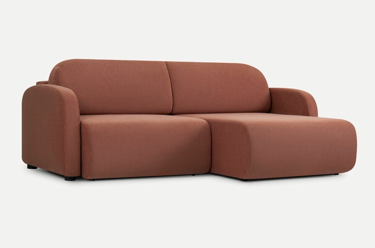 Диван угловой Клаймар Велюр Терракотовый, divan.ru, 231х161х90 см, терракотовый, велюр