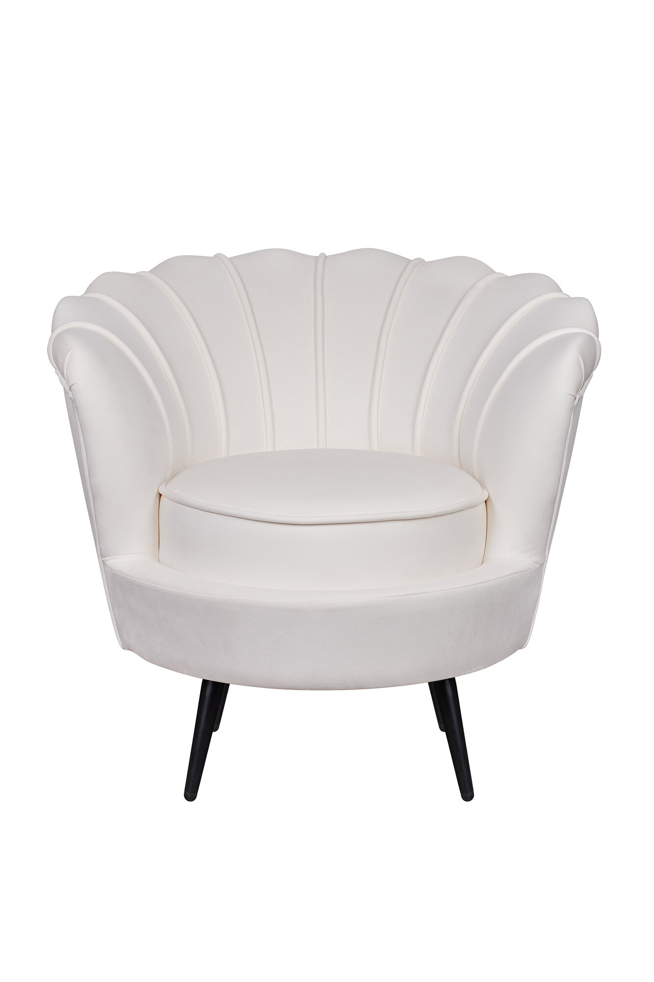 Кресло ракушка Mak-interior, Кресло Pearl beige, дизайнерское для дома, бежевое, черные ножки