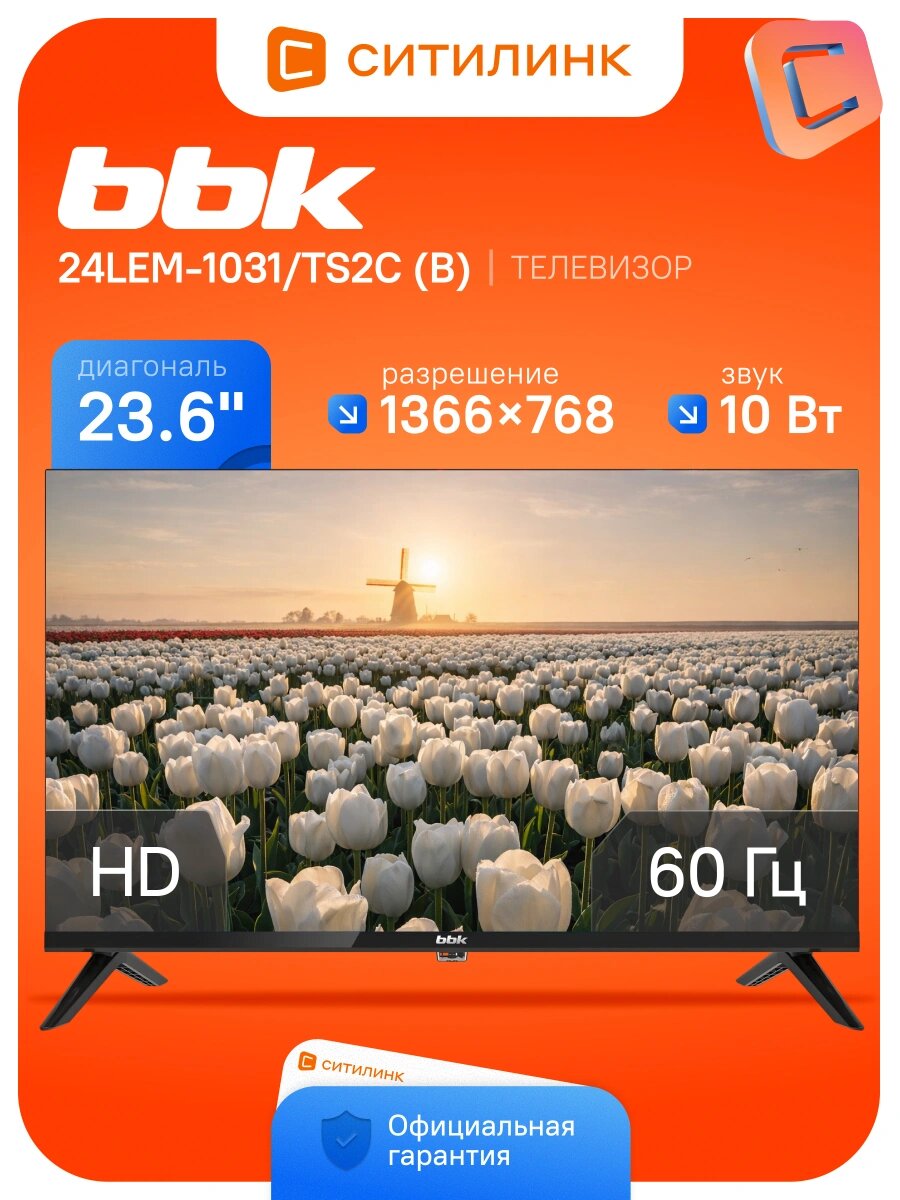 Телевизор BBK 24LEM-1031/TS2C (B) 24" LED, HD, черный