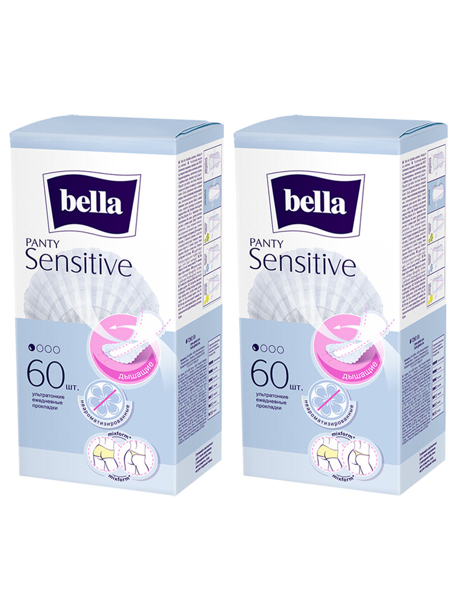 Bella Прокладки женские sensitive 2х60 шт 1 капля