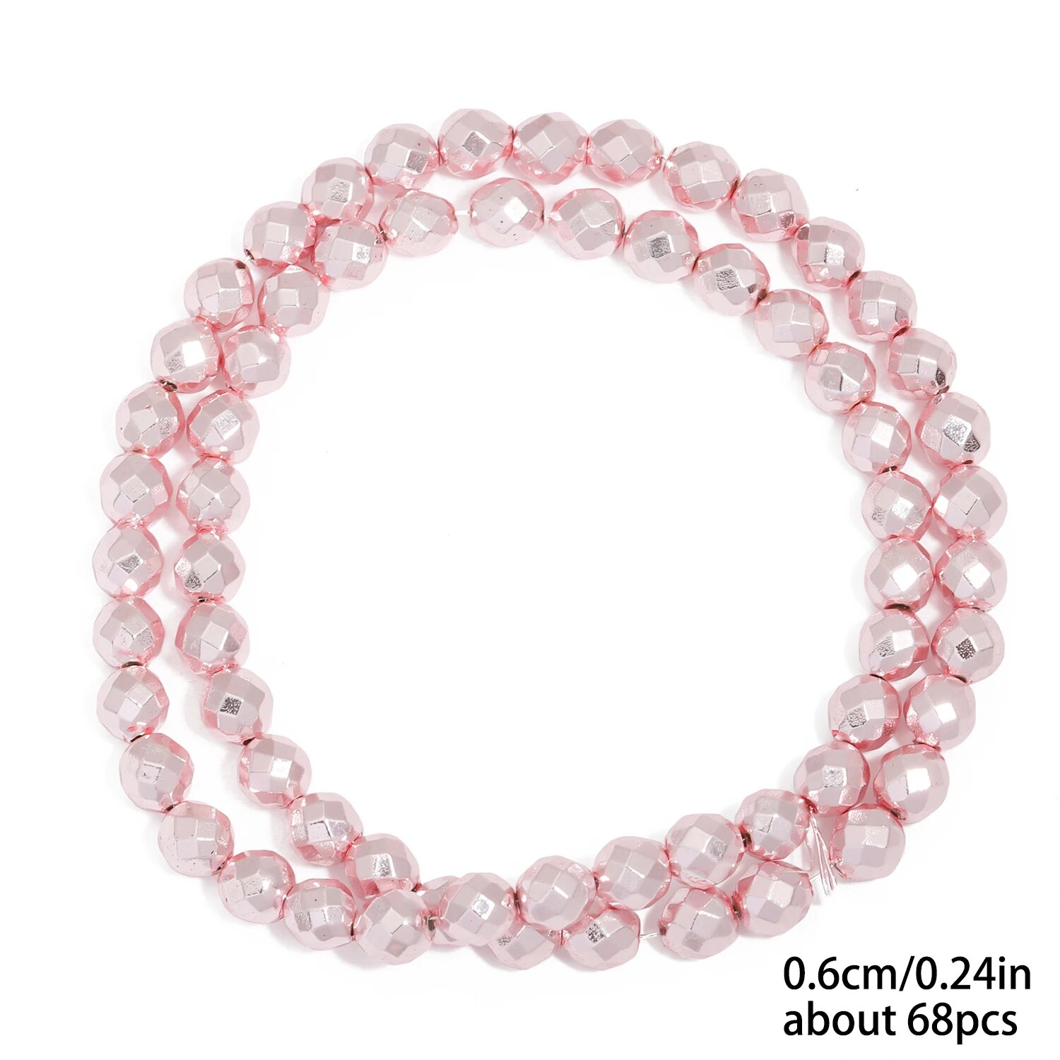 Розовые бусины 6 мм Faceted JILKOL