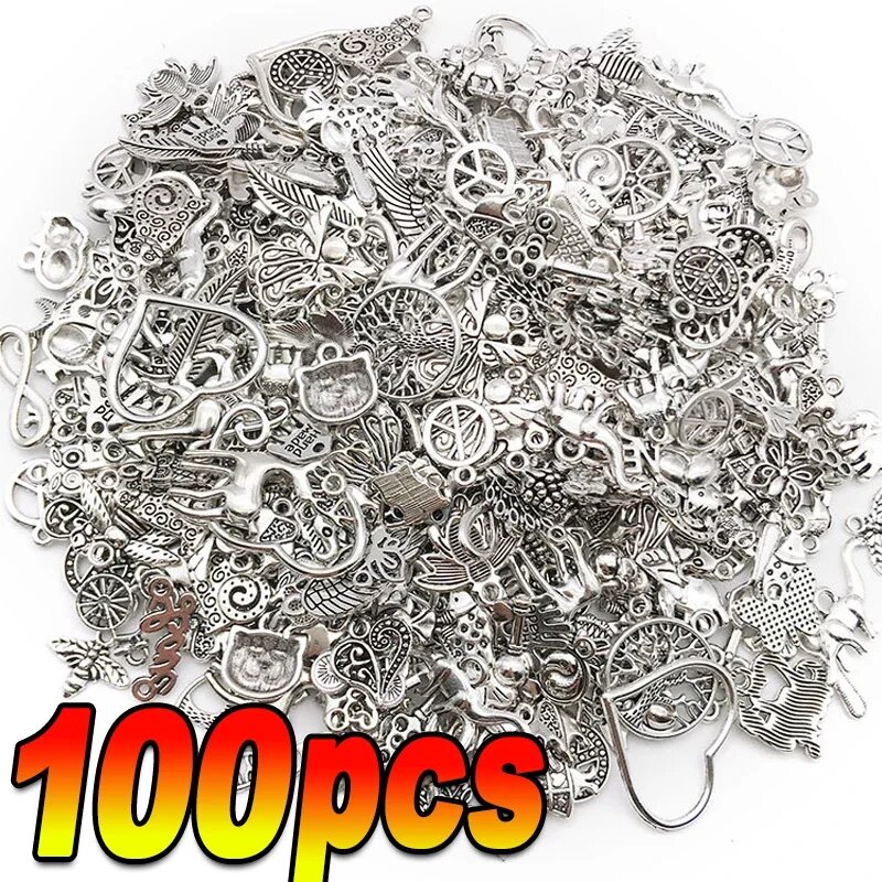 Тибетское серебро кулоны животные 30 шт Silver-100pcs