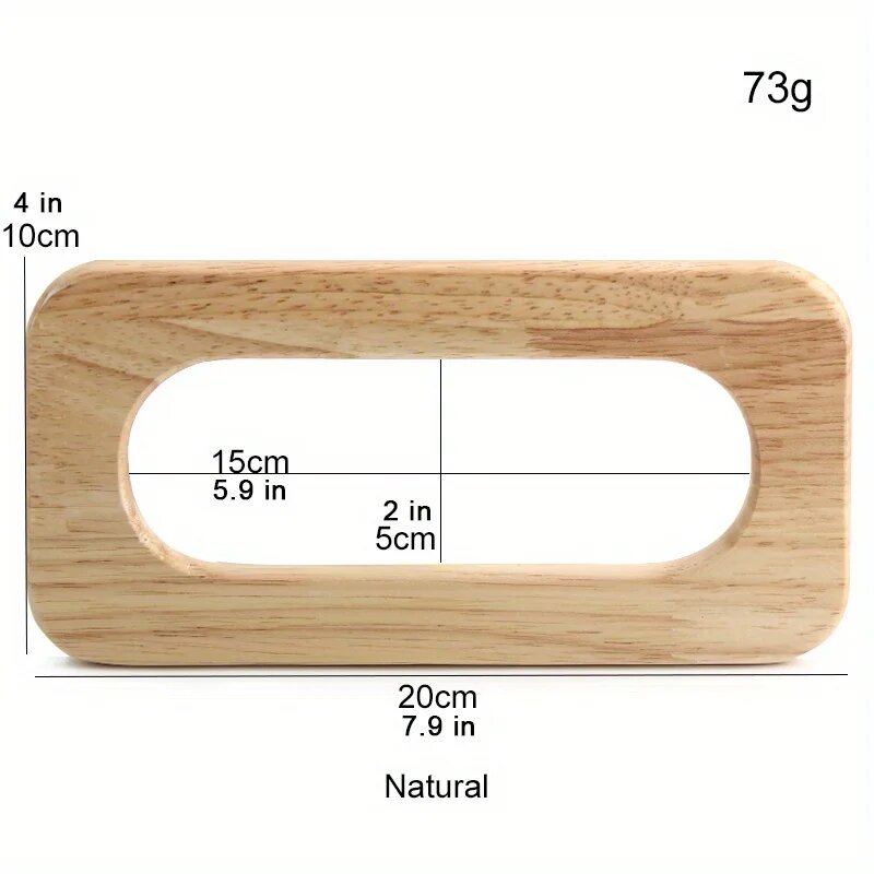 Деревянная ручка для сумки 20x10см Natural, 2шт
