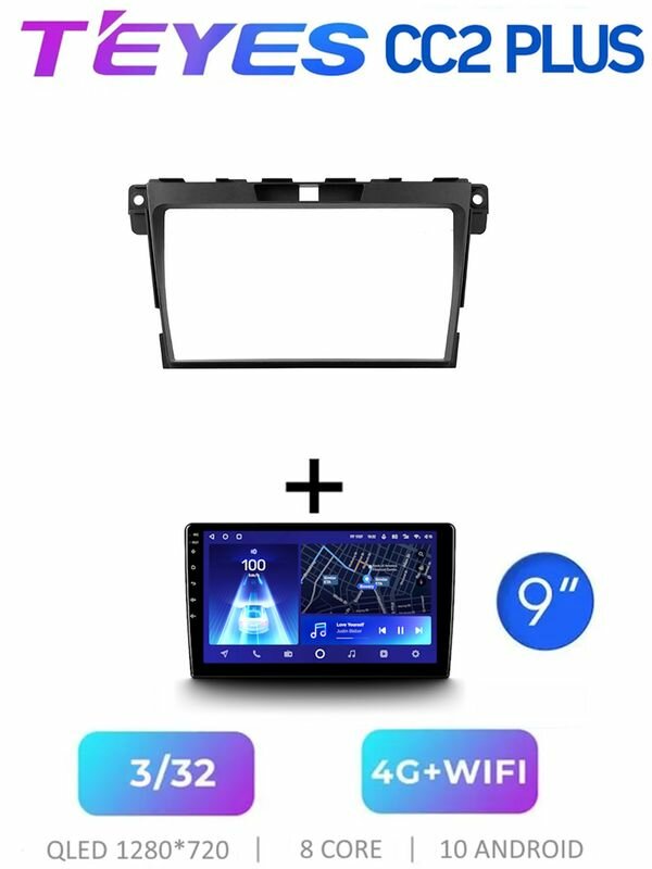 Магнитола 9" Teyes CC2 Plus 3/32 Gb для Mazda CX7 CX-7 CX 7 ER 2009-2012