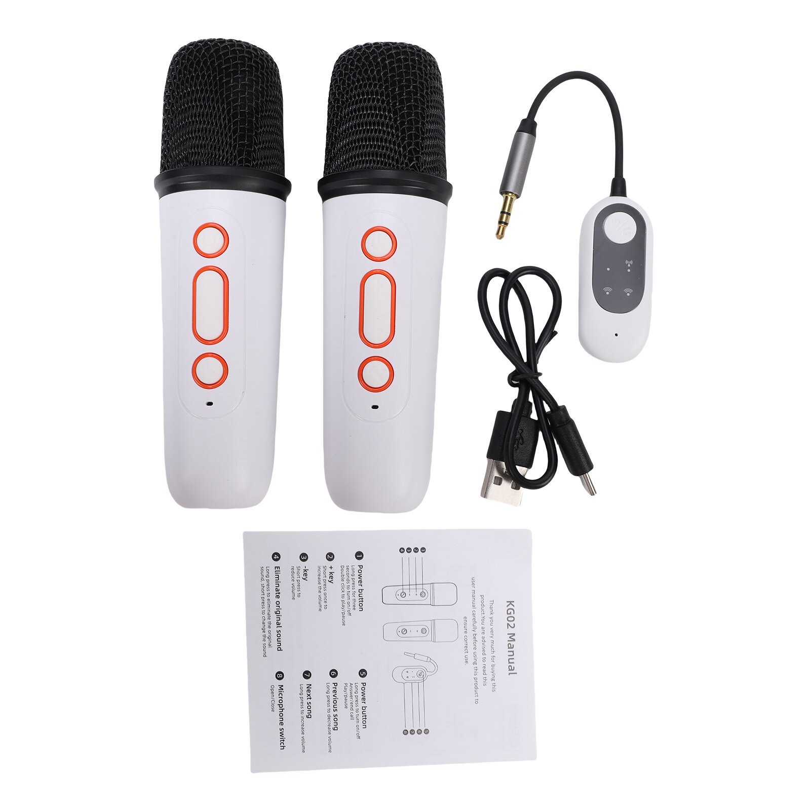Мини -микрофон с приемником беспроводной микрофон BT для автомобильного дома на открытом воздухе 360 ° Окружающий звук портативной микрофоны с двойными микрофонами караоке