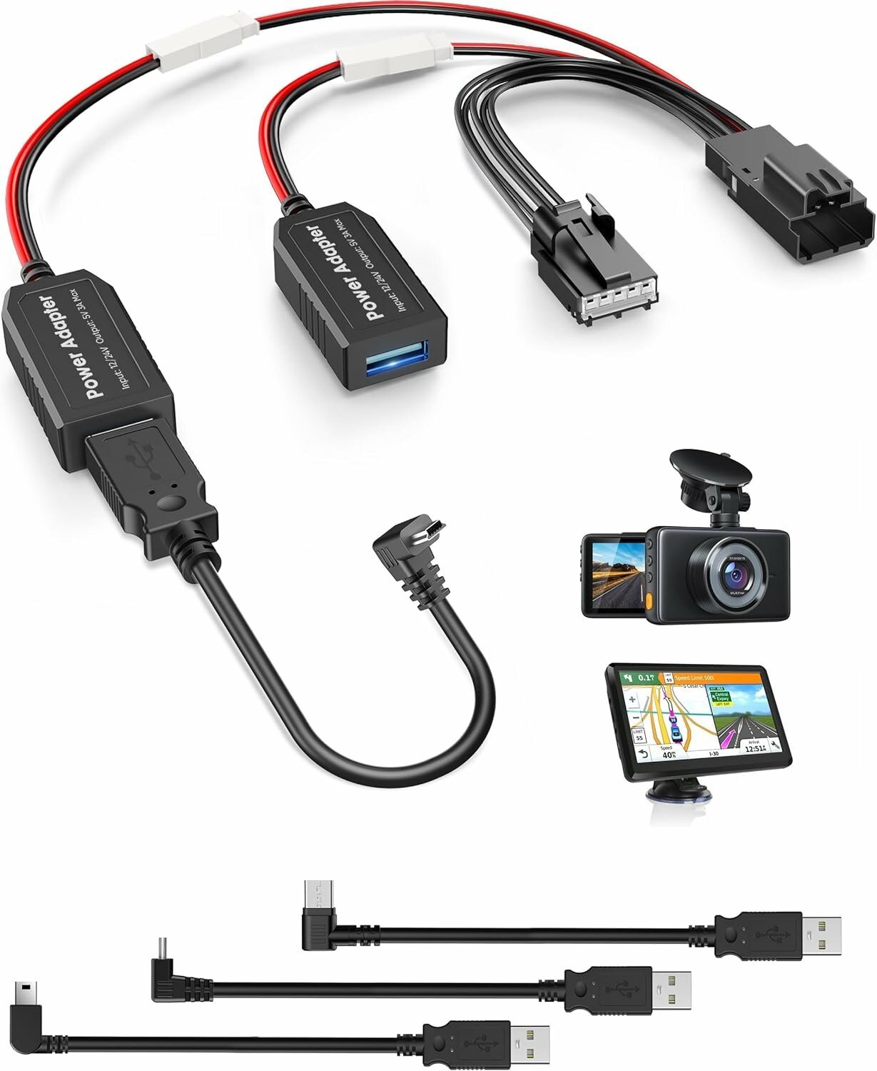 Адаптер питания DashCam (5P тип F), подходит для некоторых моделей Ford Bronco Edge Mustang, подключается к зеркалу задн