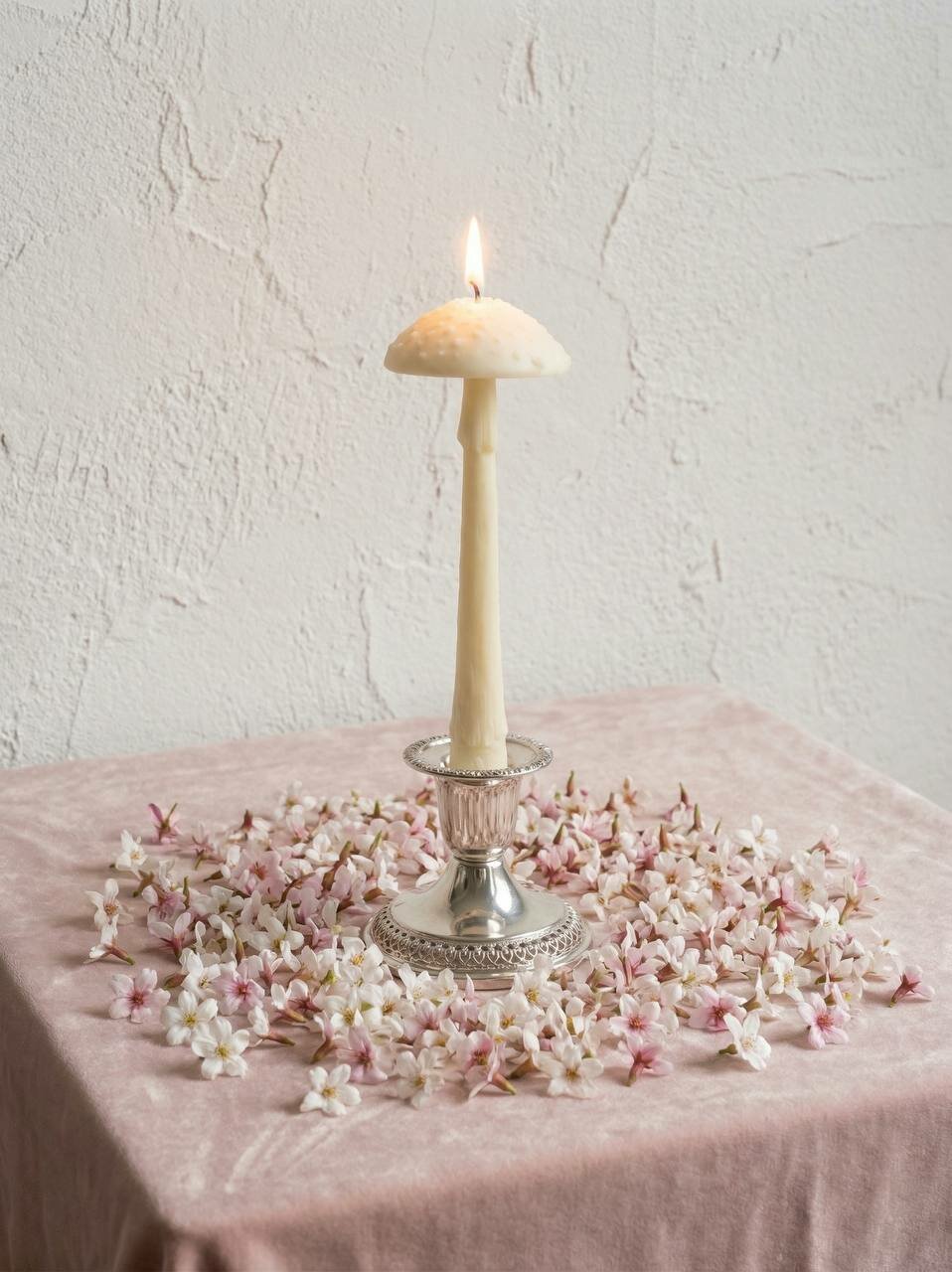 Свеча Unification Love "Гриб Мухомор", белый цвет, 15 см x 6 см, древесный аромат