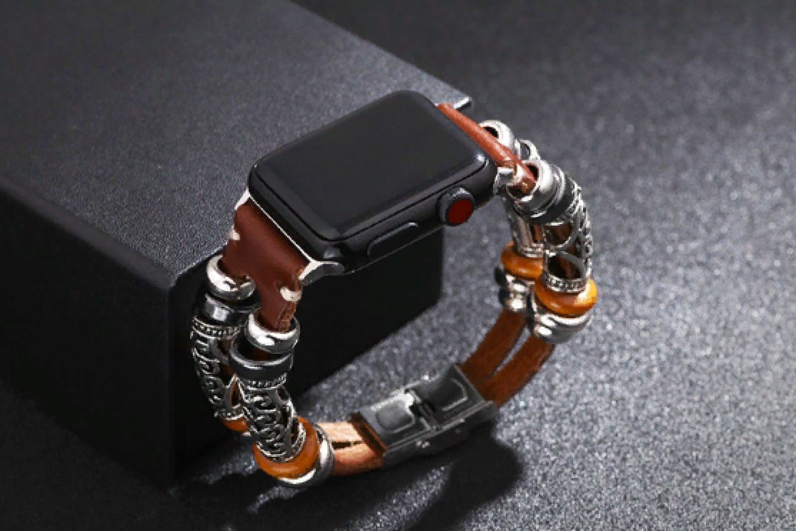 Ремешок-браслет MyPads для Apple Watch Series 1/2/3/4/SE/6 42-44 мм женский коричневый