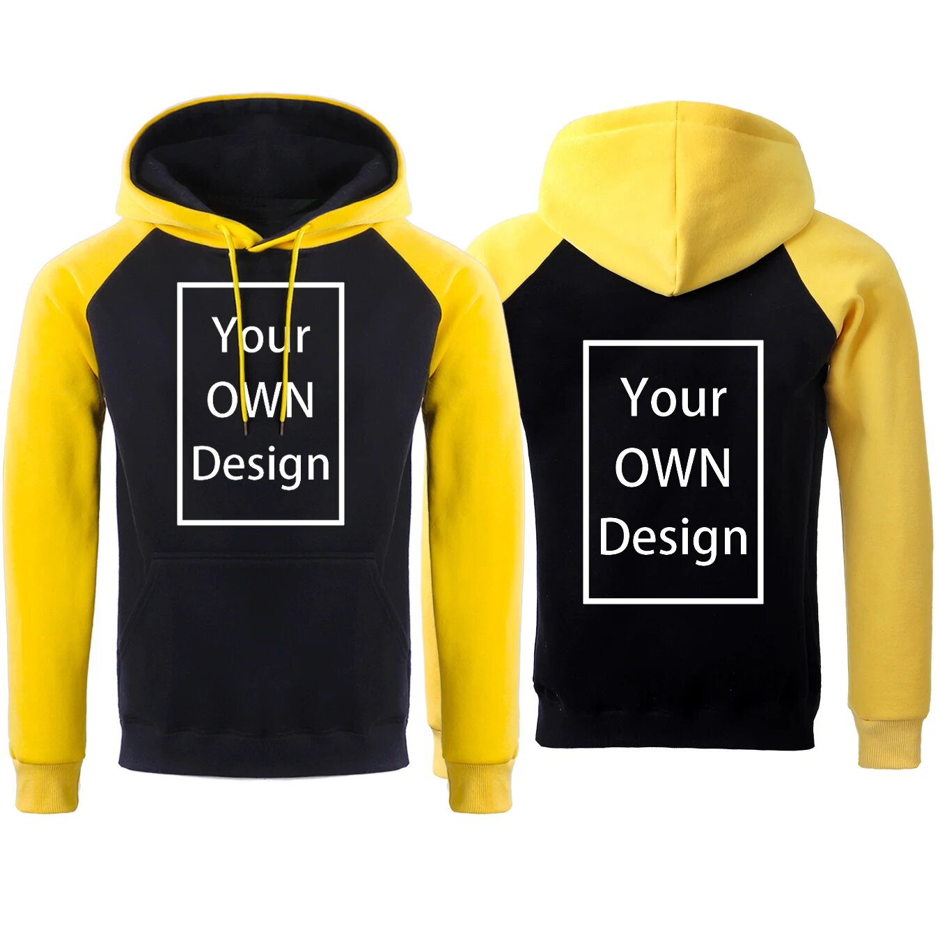 Teekossc Реглан толстовка с капюшоном 4 цвета Желтый, М, Yellow black