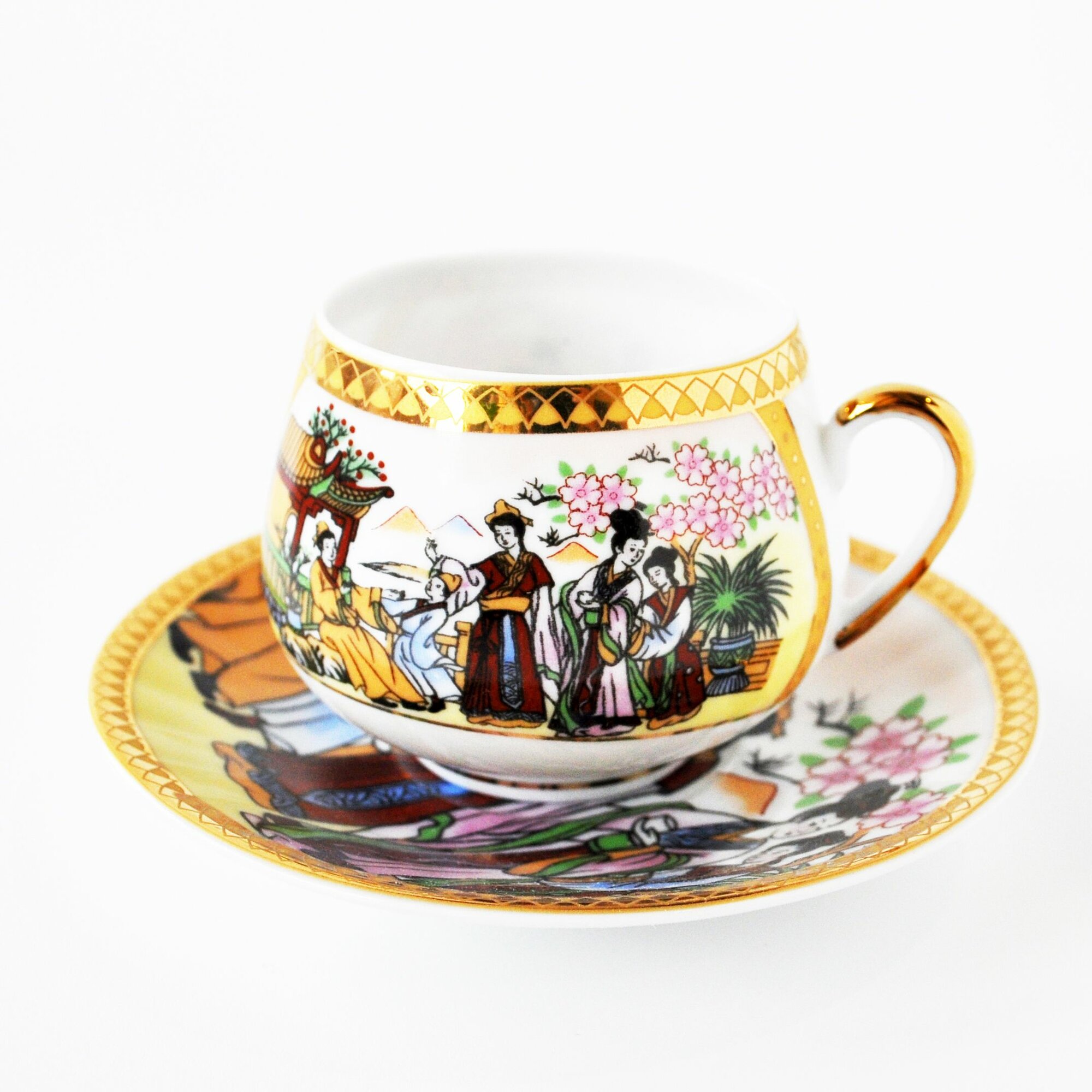 Винтажная кофейная пара "Восточные красавицы". Фарфор, деколь. Arti-M Collection Design England.