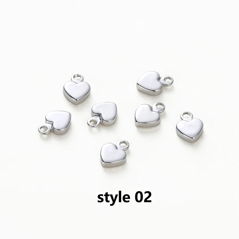 20 шт. Подвески сердце Platinum, style 02
