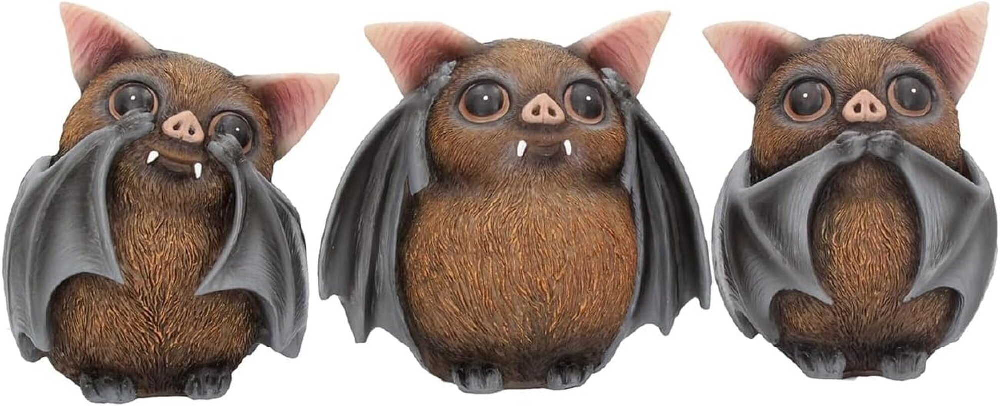 Статуэтка Nemesis Now - Three Wise Bats - фигурки "Три мудрые летучие мыши", 8.5 см, цвет коричневый, B4473N9