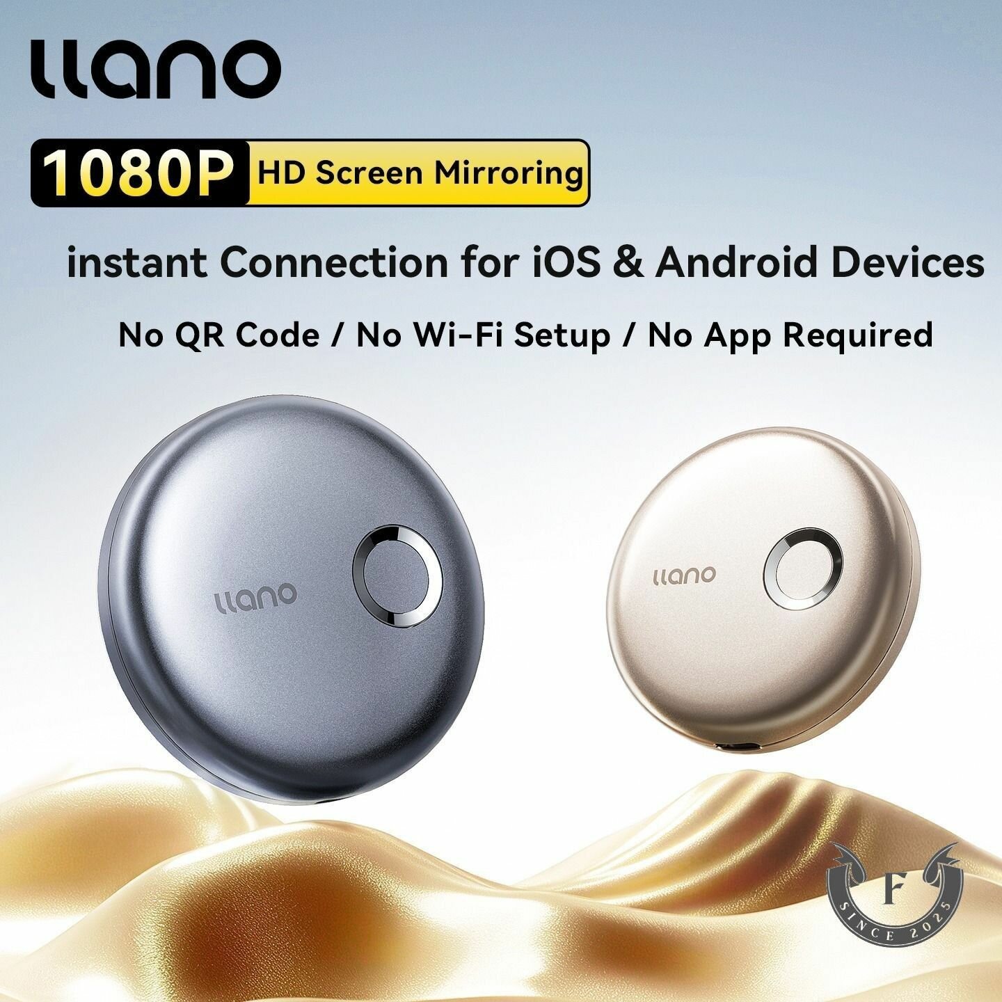 Llano Беспроводной HDMI адаптер 4K: Plug&Play, двухдиапазонный 5G, 3 режима, 30м, для ТВ/проектора, iPhone/Android