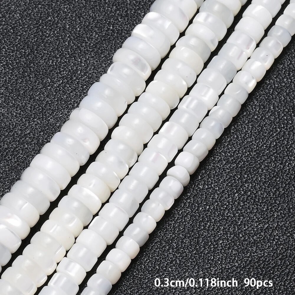 Белые ракушечные бусины 3mm-90pcs