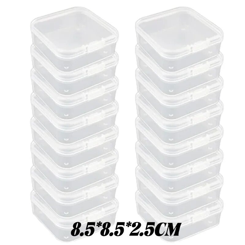 Прозрачные контейнеры для мелочей 8.5 x 8.5 x 2.5 см (20 шт)