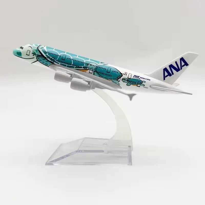 Металлический самолет ANA A380 Sea Turtle, 1/400, зеленый
