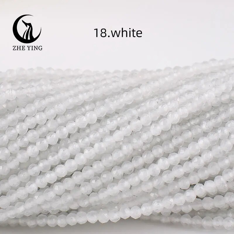 Хрустальные бусины Zhe Ying 2,3 мм кошачий глаз Белый, 2mm(900pcs), white