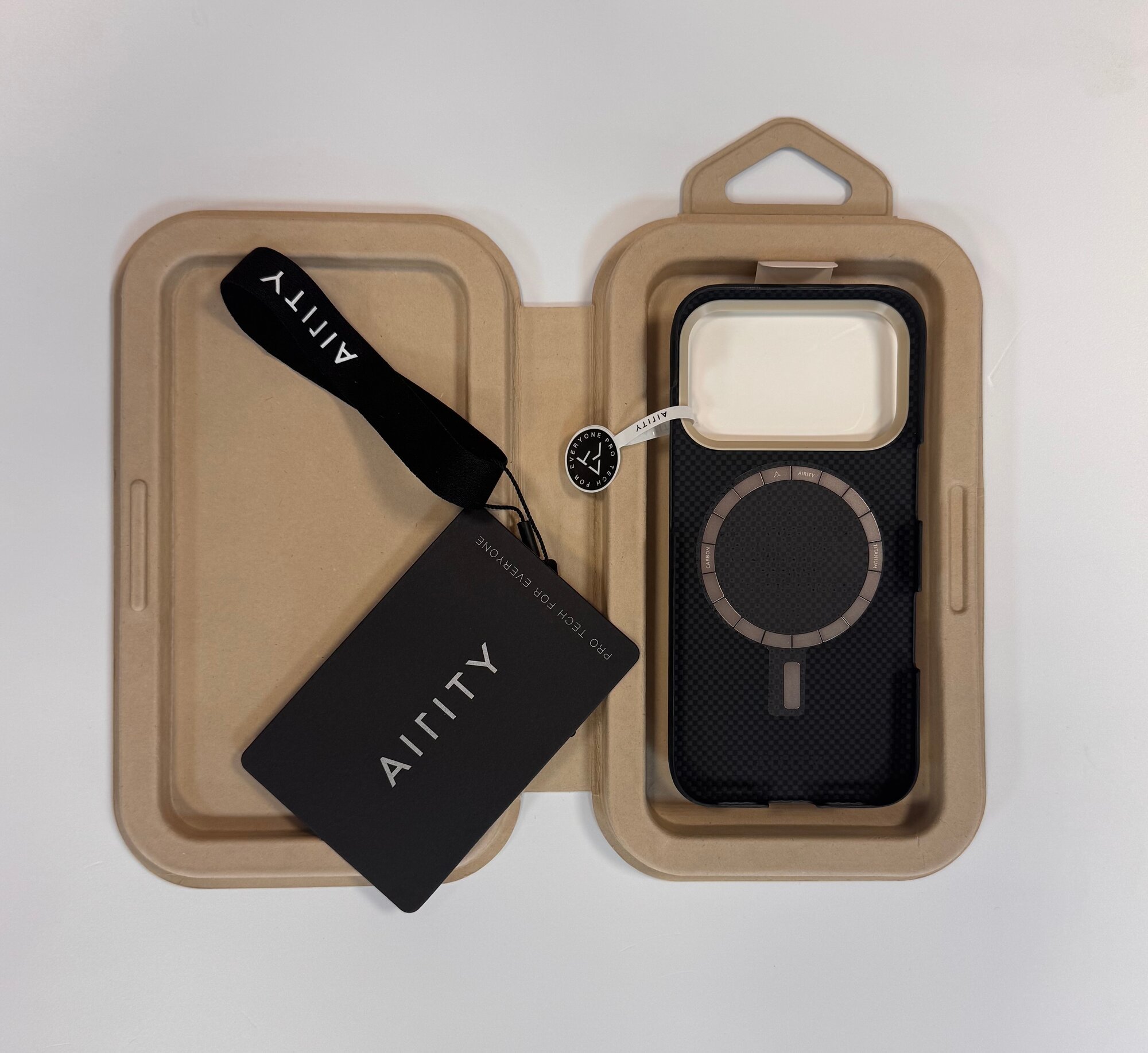 Чехол AIRITY для iPhone 17 Pro, черный/серый, геометрический узор/волна, бамбуковое плетение, кевлар, арамидное волокно