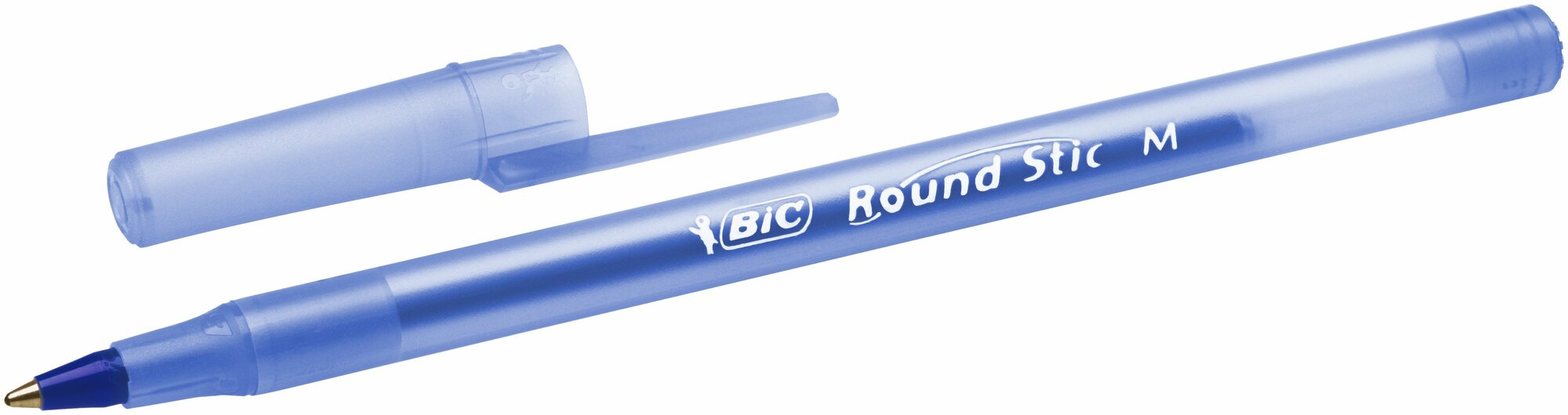 Ручка шариковая одноразовая BIC Round Stic, синяя, корпус голубой, узел 1 мм, линия 0.32 мм