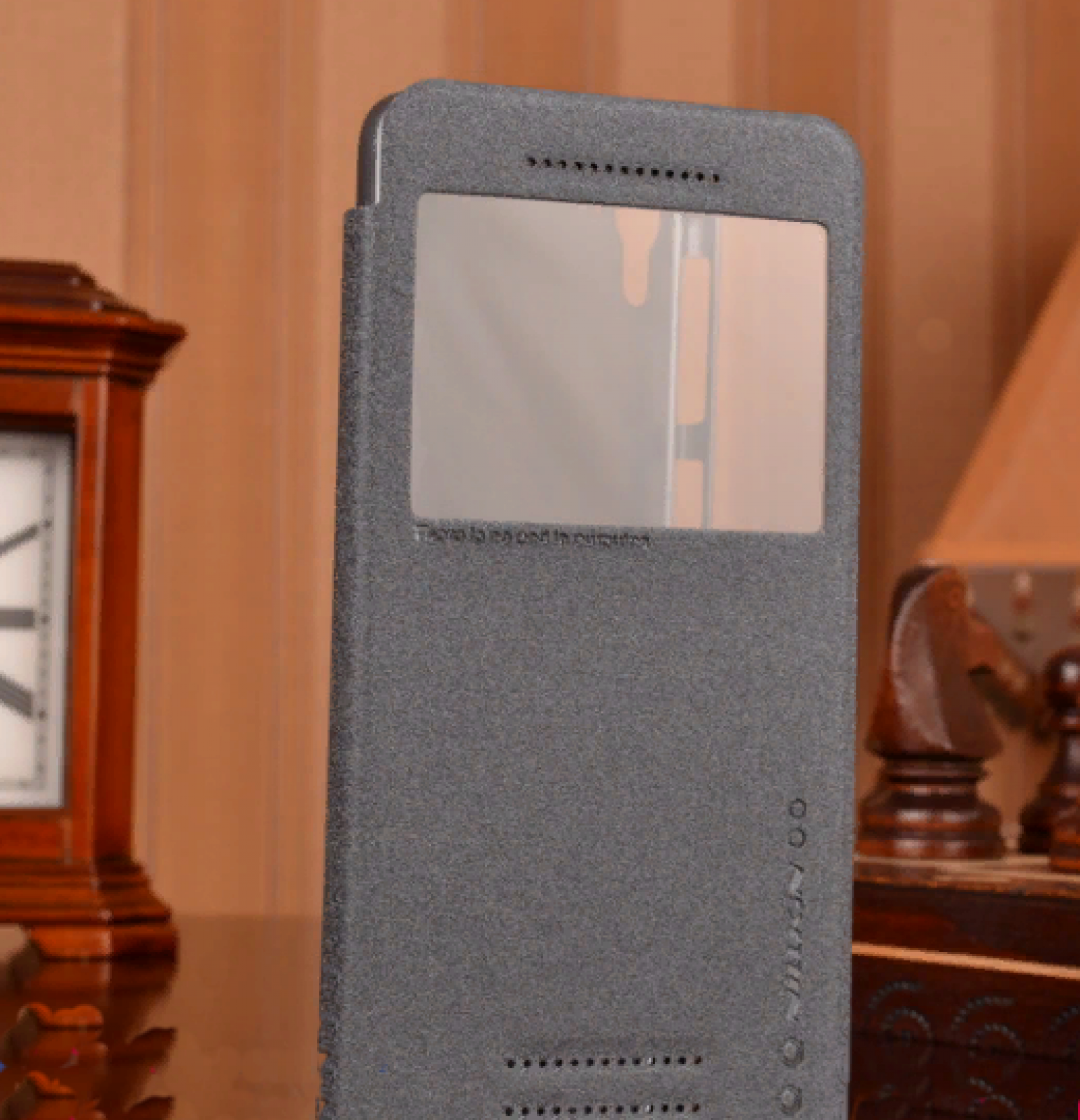 Чехол-книжка MyPads для HTC Desire 826 / 826 G+ Dual Sim черный кожаный с окном для вызовов