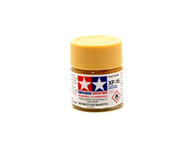 XF-15 Flat Flesh, acrylic paint mini 10 ml. (Телесный матовый) Tamiya 81715