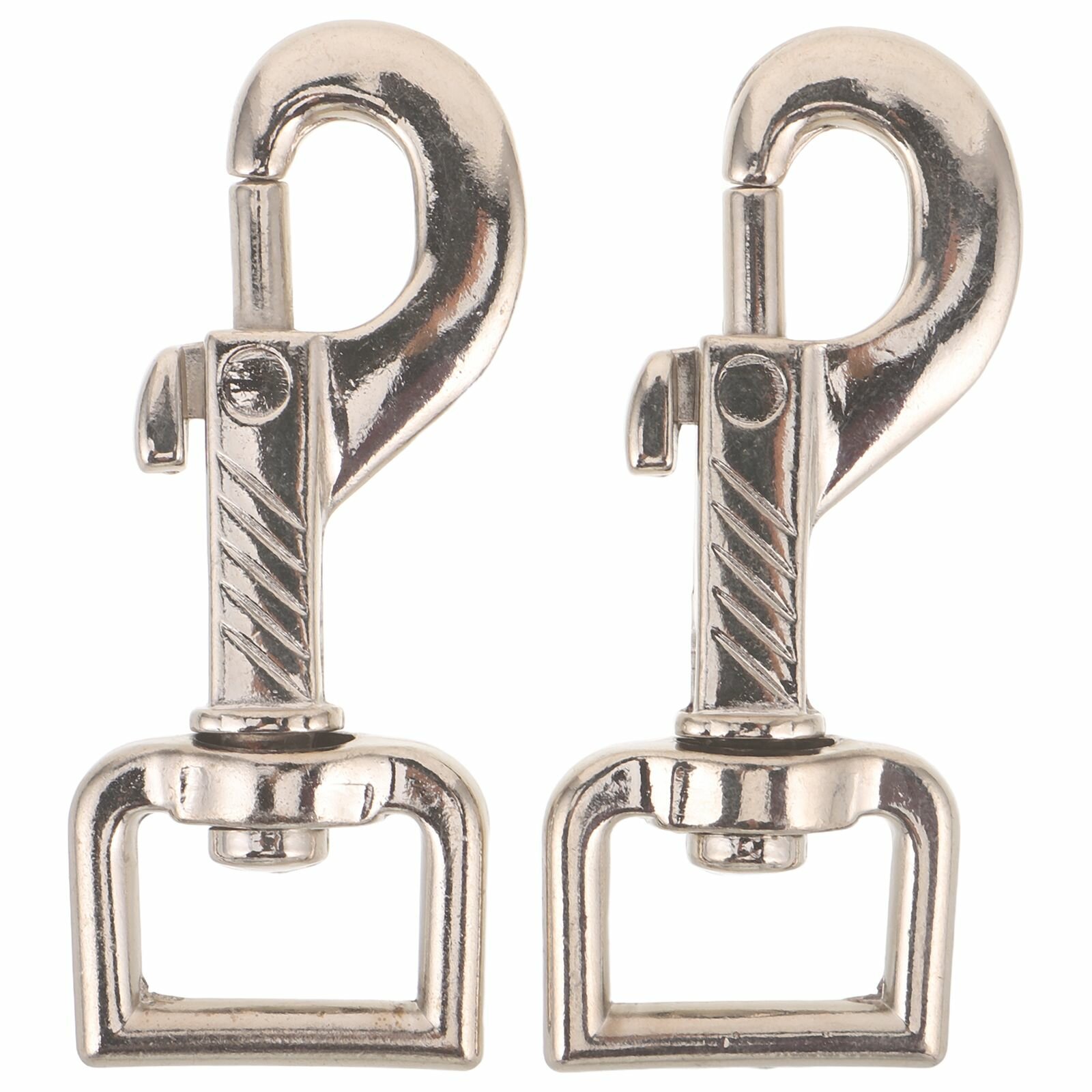 Набор из 2 триггерных карабинов из цинкового сплава для конской уздечки, серебристые