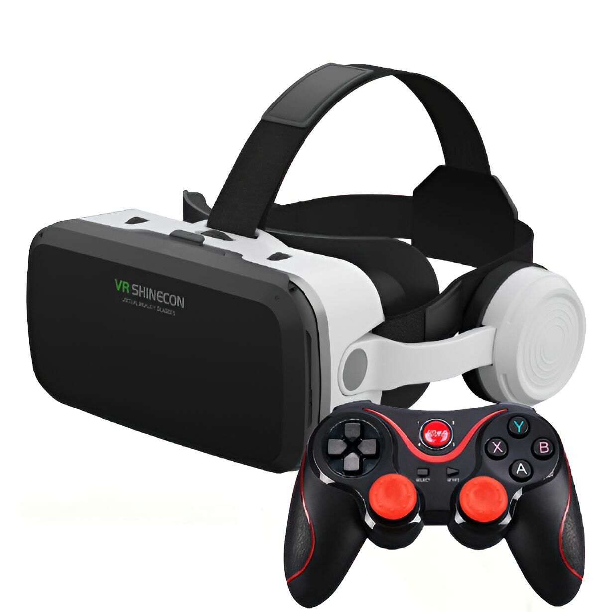 Очки виртуальной реальности VR 3D шлем для игр и видео, смартфонов и ПК с джойстиком
