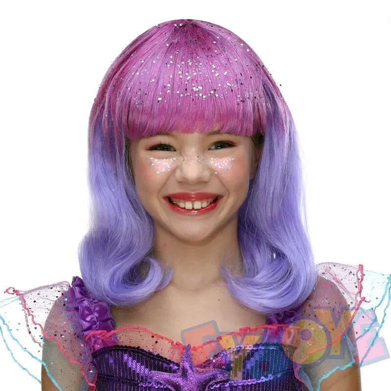 Детский парик русалки Cosdea фиолетовый PURPLE