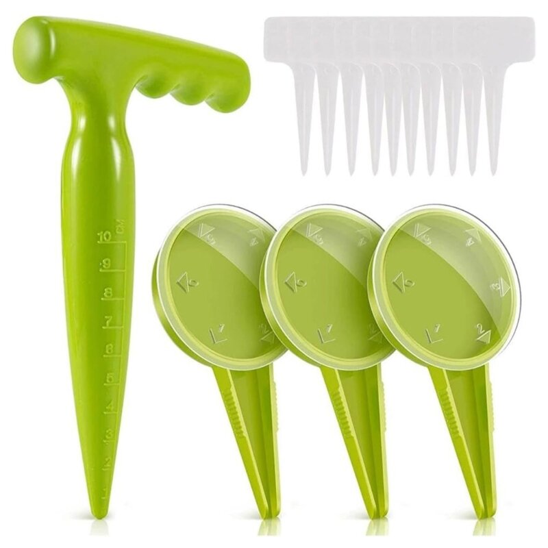 5 Пластиковых Сеялок Для Высева Семян С Регулируемой Глубиной И Набором Инструментов Для Создания Отверстий Ручная Садовая Сеялка Сеялка-Сеялка Для Садоводства