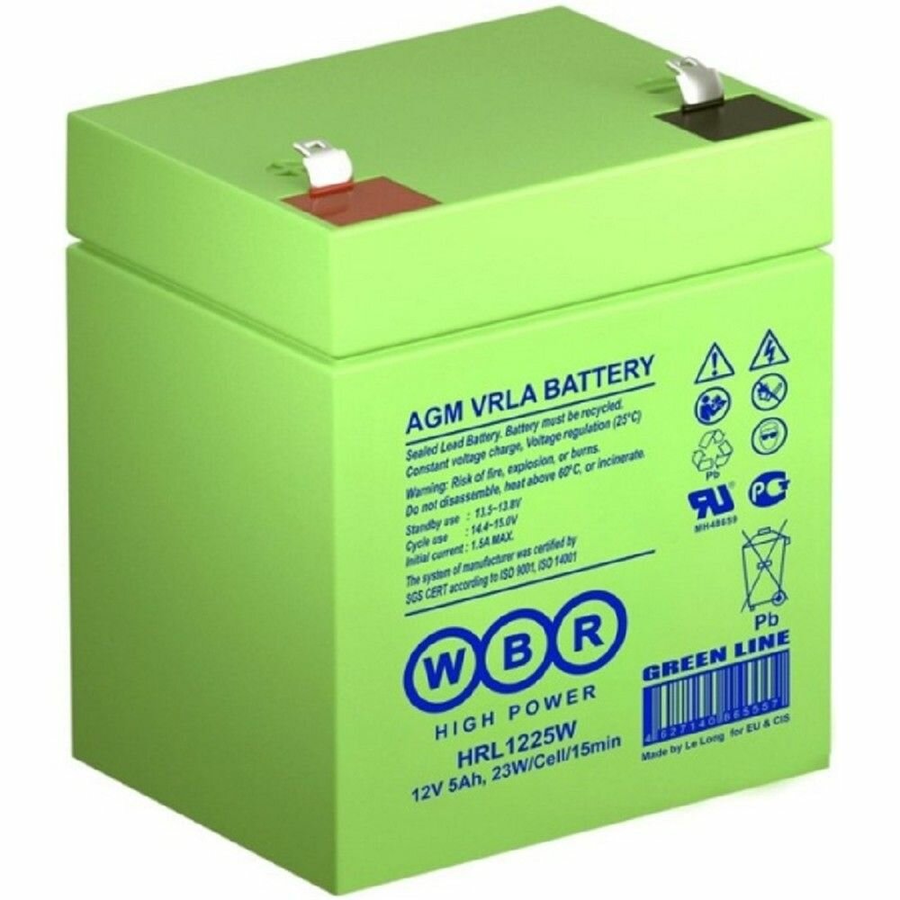 Батарея для ИБП WBR HRL1225W 12B, 5100мАч AGM