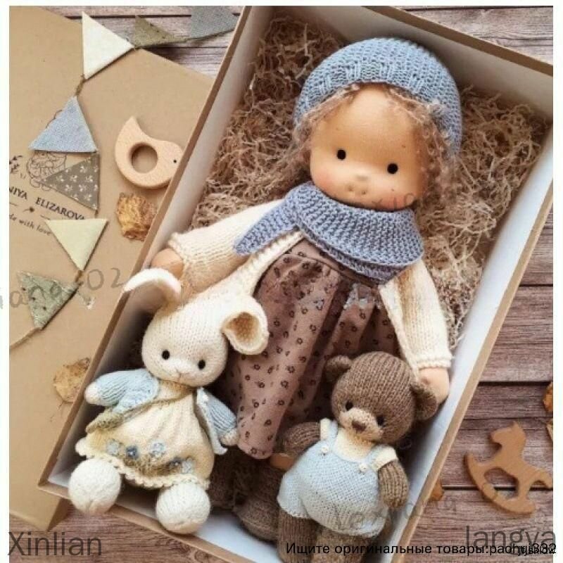 Вальдорфская кукла, 12-дюймовая плюшевая игрушка ручной работы, вязаный Рождественский подарок на день рождения ручной работы