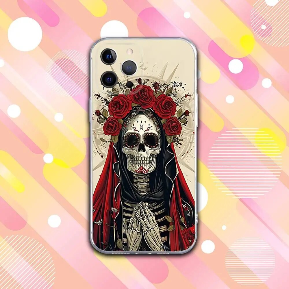 Чехол для телефона S-Santa M-MuerteS для iPhone 17,16,15,14,13,12,11 z5, iPhone17pro