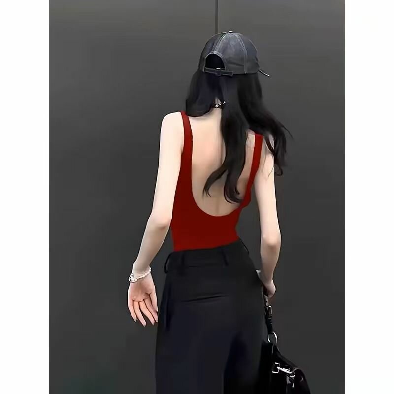 Летний женский жилет на подтяжках с бретельками в американском стиле