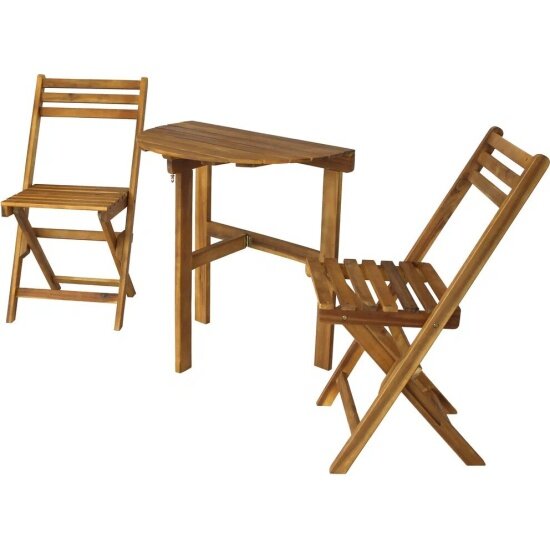 Набор мебели Garden Story садовый Родос из акации 1 уп (3 предмета: стол+ стул 2 шт)