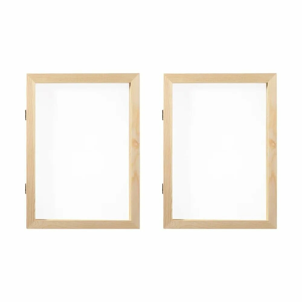 2 шт. деревянная рамка для изготовления бумаги из переработанных материалов и сухих цветов, - Двойная доска из сосны формата А4