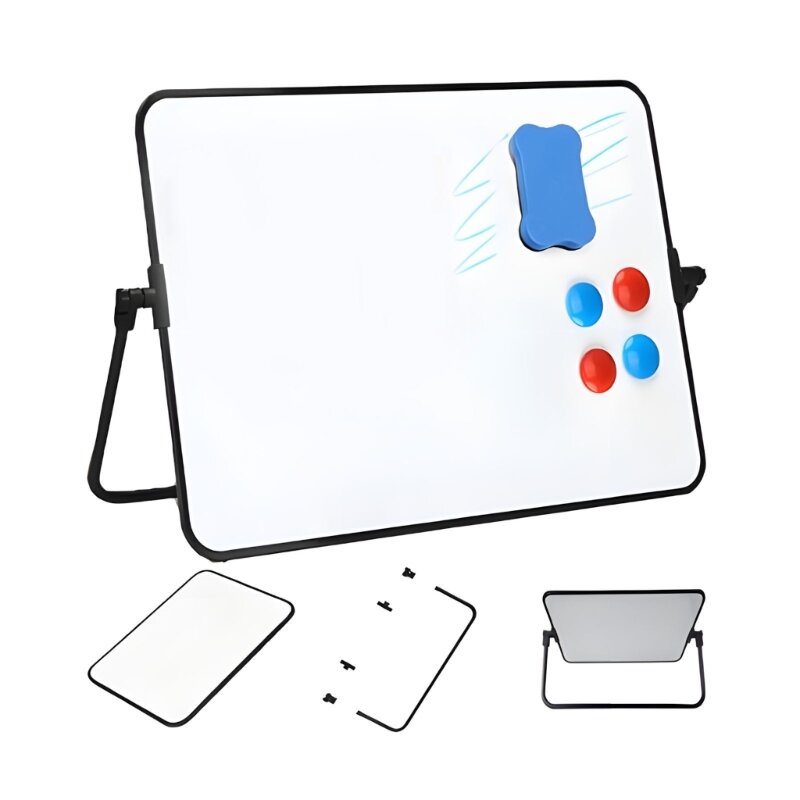 Двусторонняя Магнитная Доска С Вращающейся На 360 Градусов Подставкой Для Домашнего Офиса И Классной комнаты 42x30 см Включает в себя 8 Маркеров И Ластик