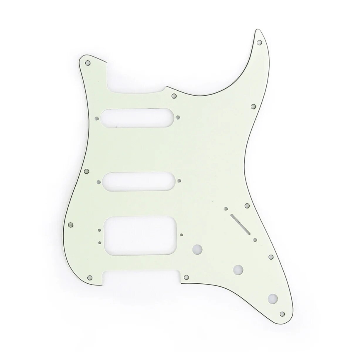 Musiclily Pro 11-Hole Round Corner HSS Guitar ST Pickguard MX1384P Mint Green