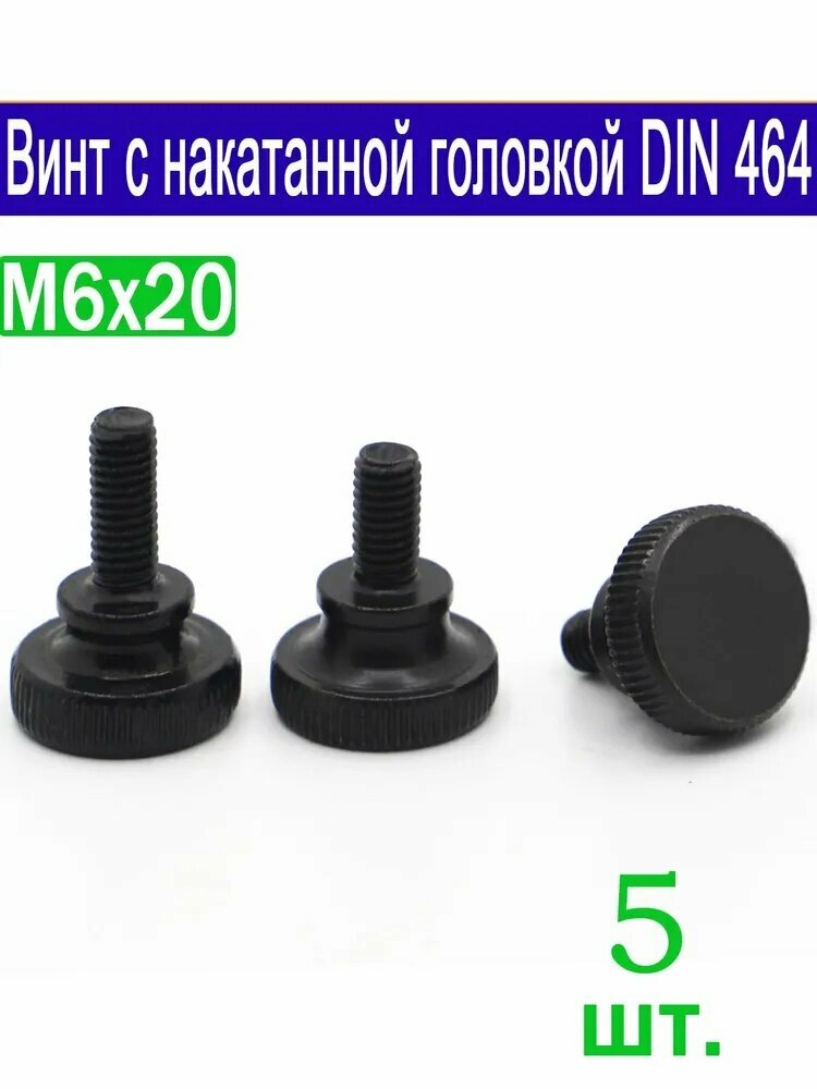 Винт M6 x 6 x 20 мм, головка: Круглая, 5 шт.