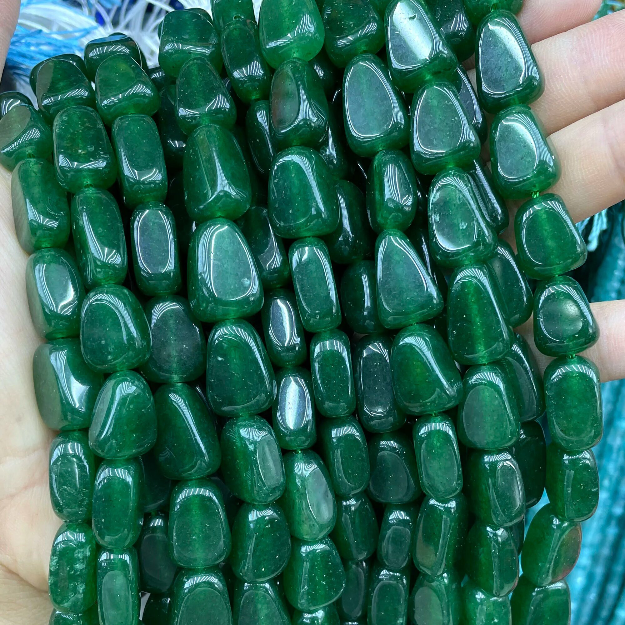 Розовый халцедон нефрит бусины SYSRXLR Изумрудный, Green