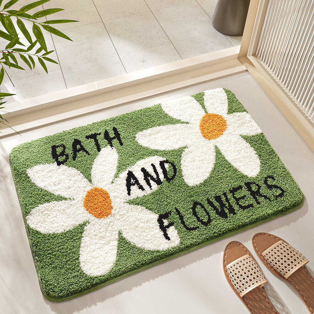 Коврик для ванной комнаты Dajiang Fresh Style, высокоабсорбирующий, нескользящий, для туалета, быстросохнущий, флокированный.