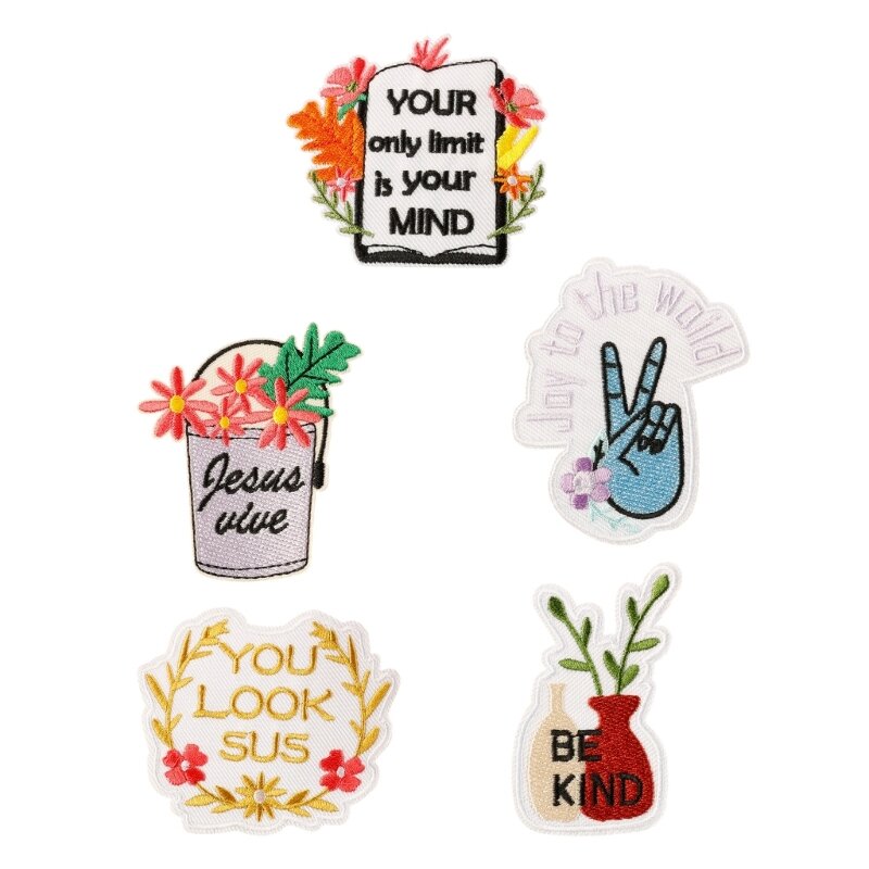 Вышитые Утюгом Нашивки на Ткани Декоративные Клейкие Вышивальные Аппликации для Курток, Сумок, Шляп, Украшений для Одежды