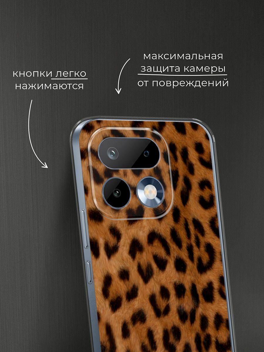 Чехол на Realme 16 Pro / Реалме 16 Про с принтом Мех леопарда — фото 1
