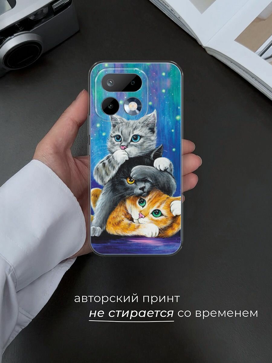 Чехол на Realme 16 Pro / Реалме 16 Про с принтом Три кота рисунок — фото 1